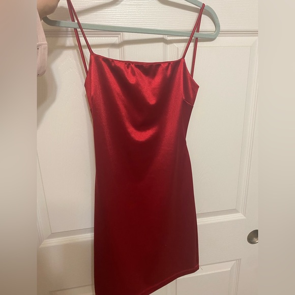 Lovely Day | Dresses | Red Backless Satin Dress | Poshmark